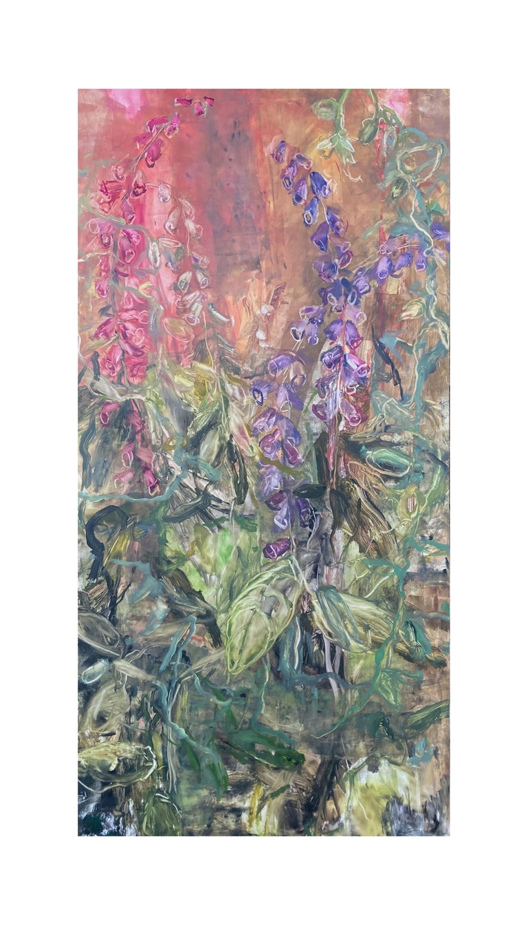 Liza Clement - FOXGLOVE #4 - Oil on Yupo Panel Painting of Plant Life ...