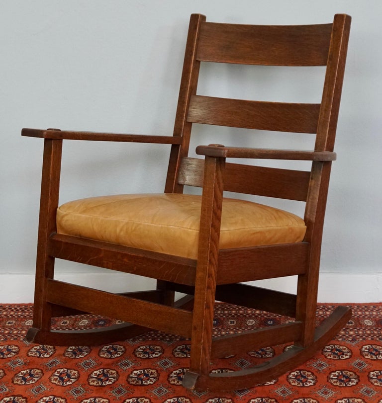 L&JG Stickley Rocking Armchair Rocker #827 at 1stDibs | stickley rocker ...