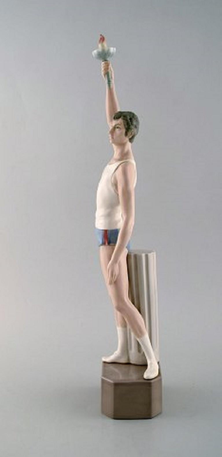 Lladro, Spain, Large Rare Figure in Glazed Porcelain, Athlete, 1984 ...