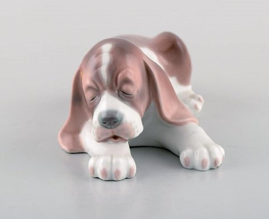 Lladro, Spain, Three Porcelain Figurines, Sleeping Dog and Two Puppies ...