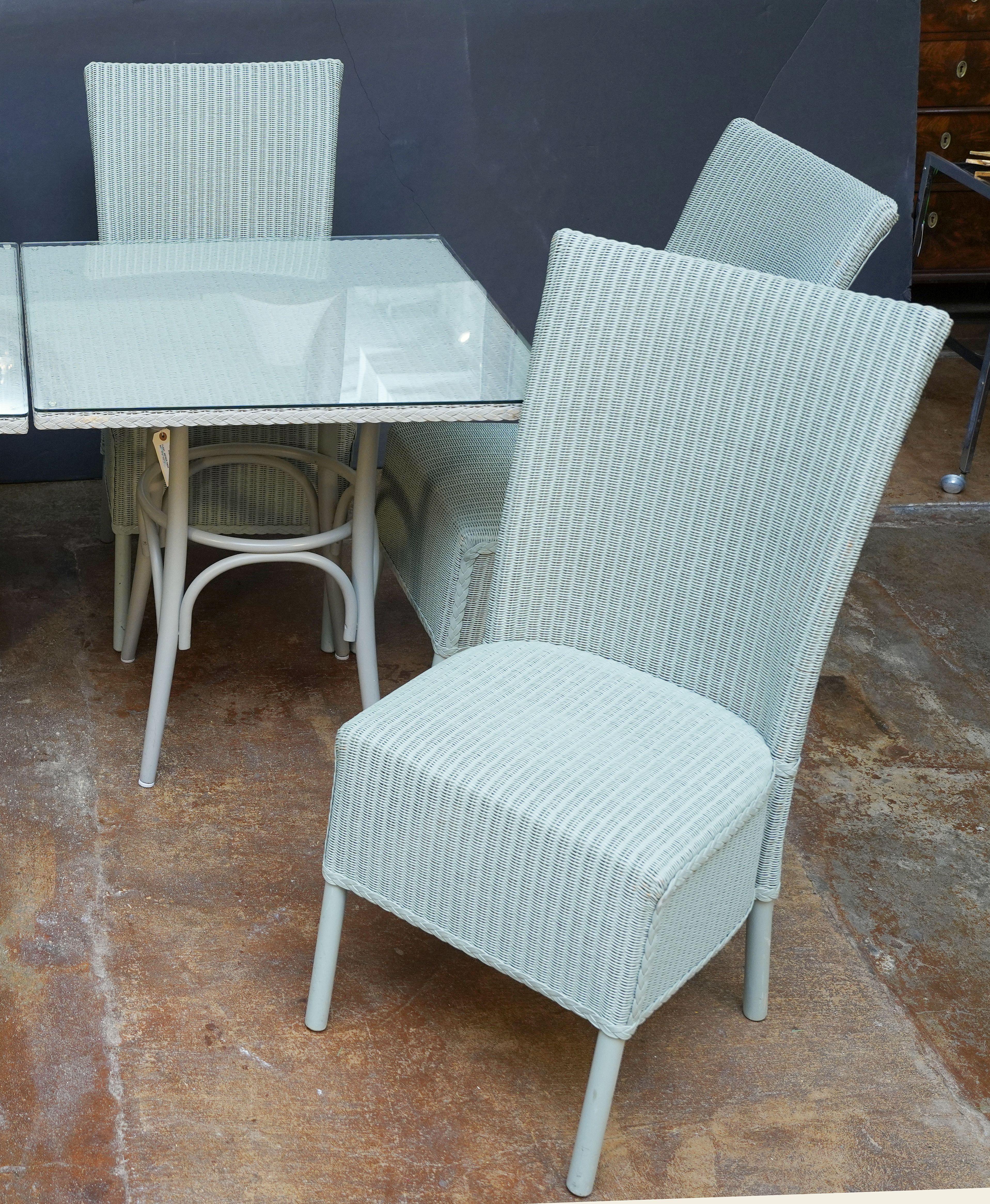 Lloyd Loom Table and Chairs Set from England Six Chairs Two Tables