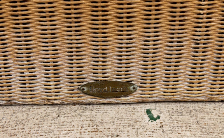 Lloyd Loom Wicker Style Loveseat For Sale at 1stDibs
