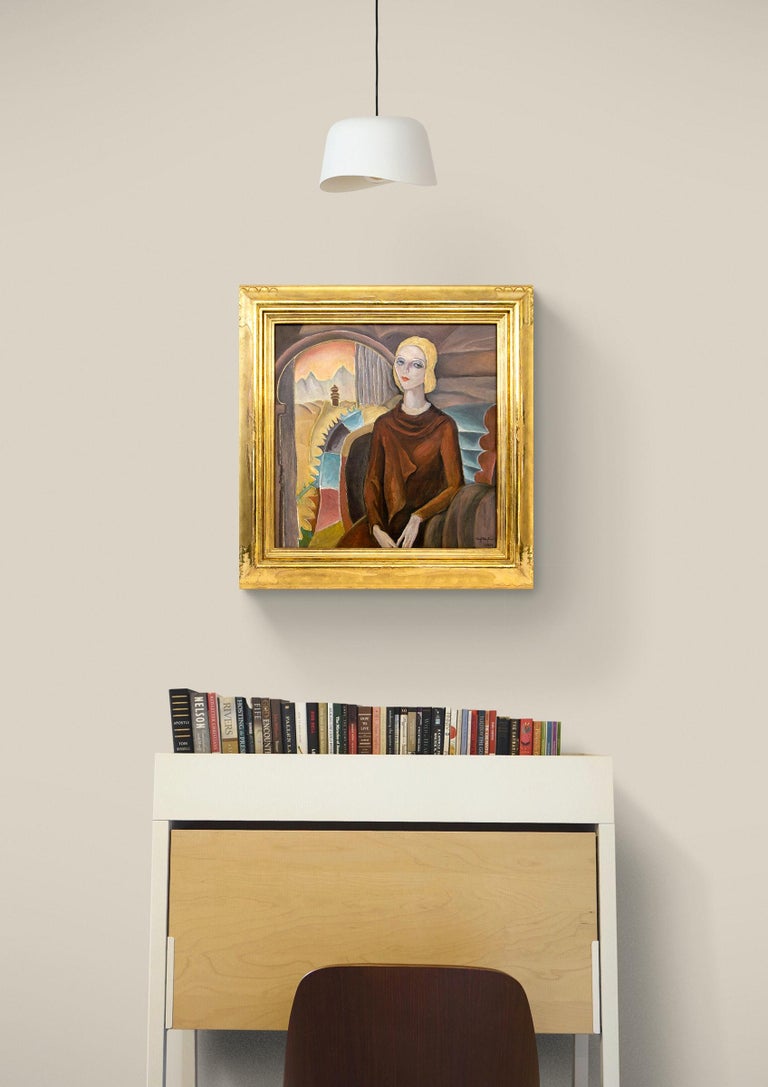 Lloyd Moylan - Portrait of Laura Bunnell, 1920s Framed Semi Abstract ...