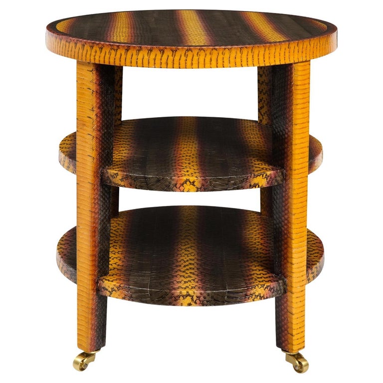 Lobel Originals 3-Tiered Side Table in Exotic Snakeskin 2022 For Sale ...