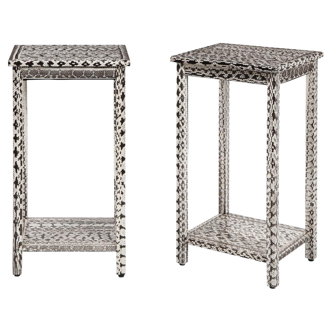 Lobel Originals Chic 2-Tier Side Table in Snake Skin, 2021 at 1stDibs