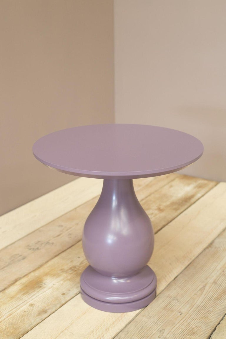 'Loch' Turned Wood and Lacquered Side Table Heather For Sale at 1stDibs