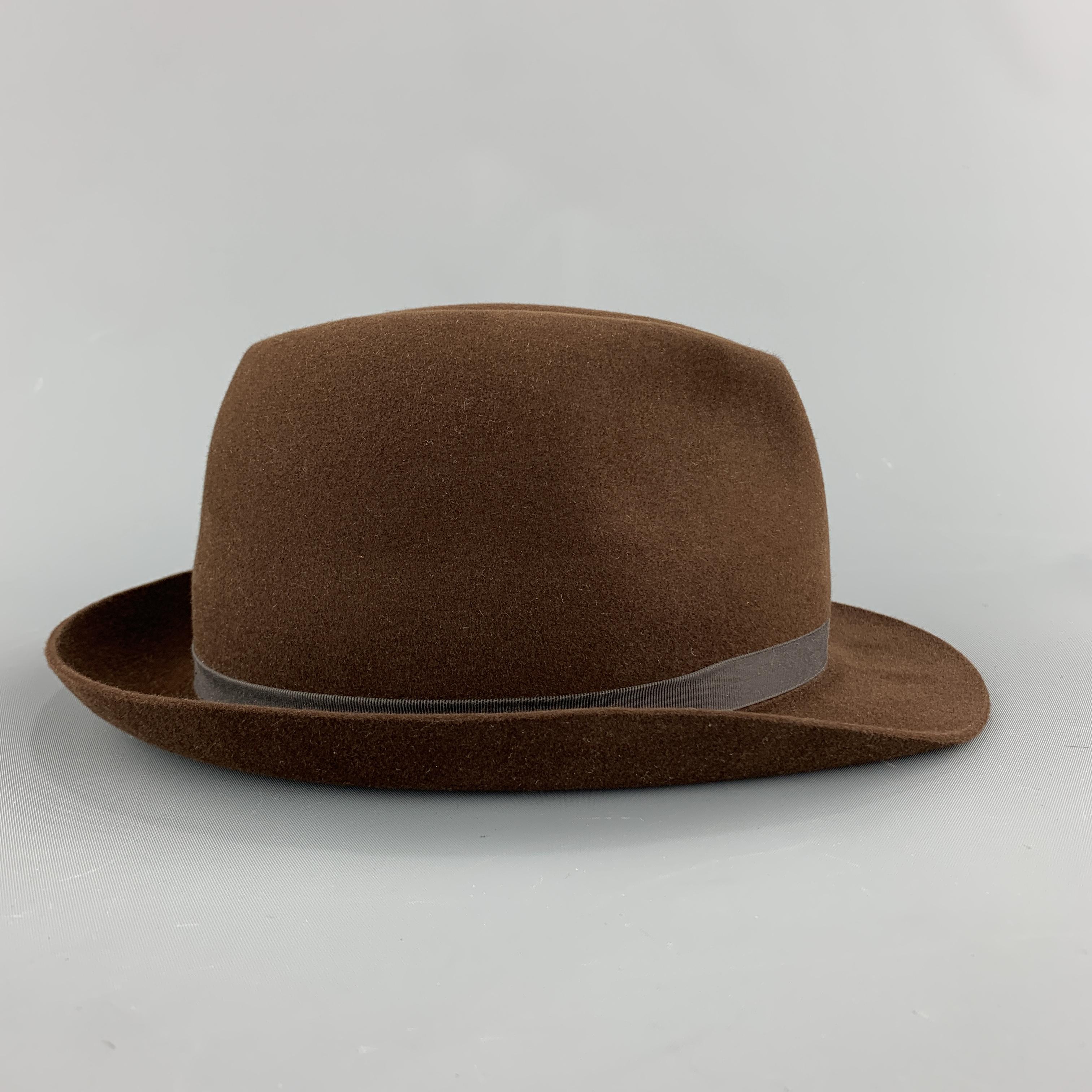 LOCK and CO HATTERS Brown Felt Size 7 Fedora at 1stDibs