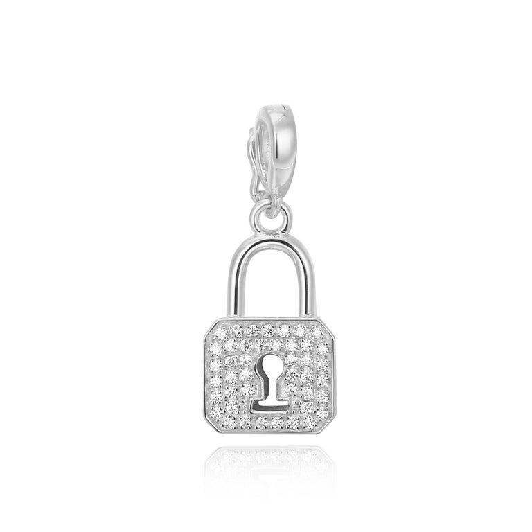 Lock Pave Pendant/Charm For Sale at 1stDibs