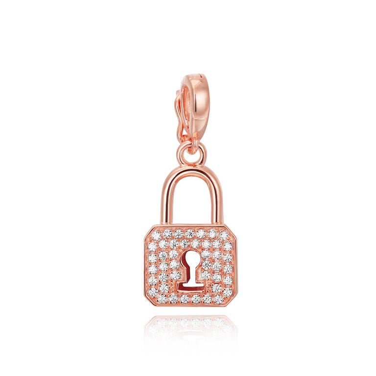 Lock Pave Pendant/Charm For Sale at 1stDibs
