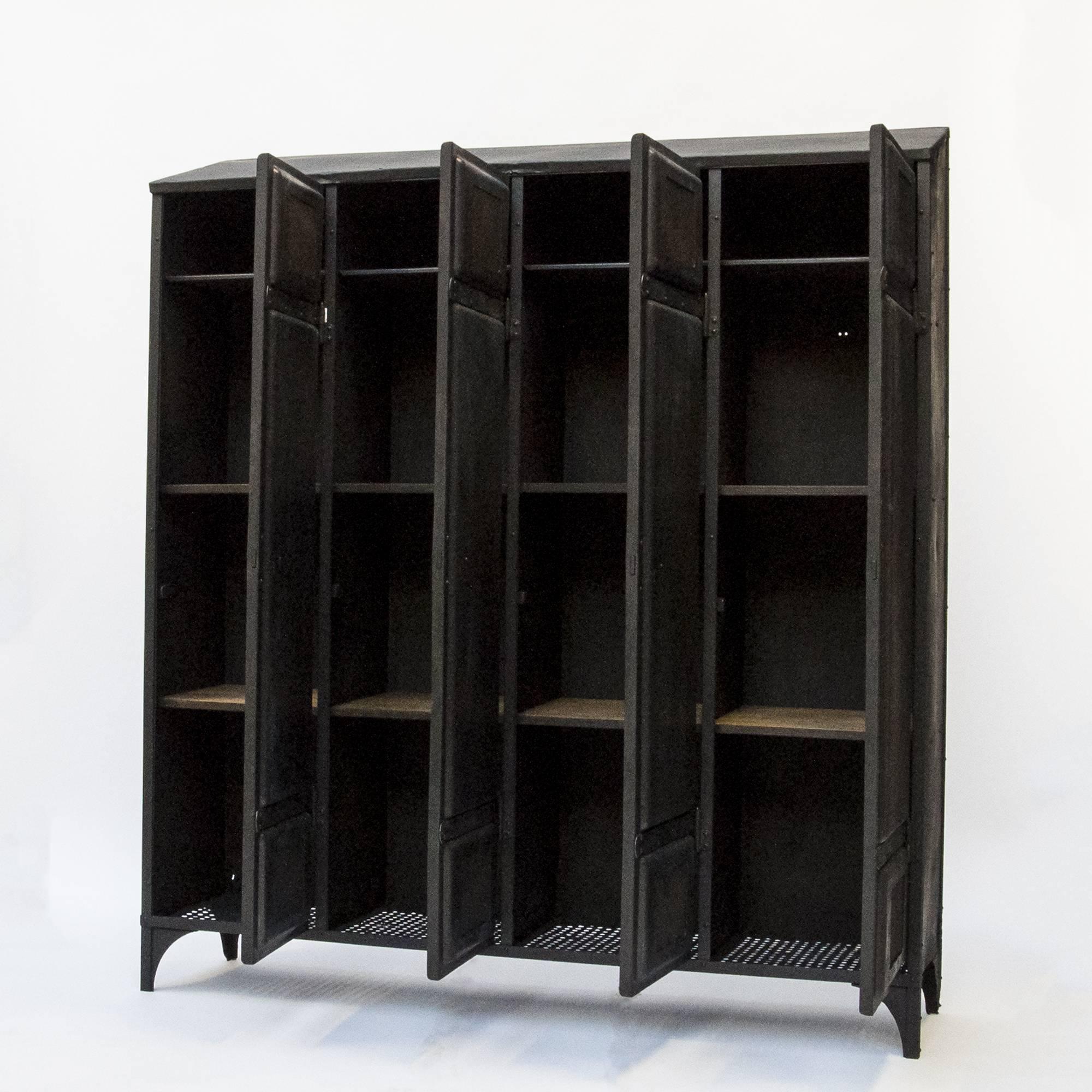 Locker Four Doors, Patinated Iron, circa 1900 at 1stDibs