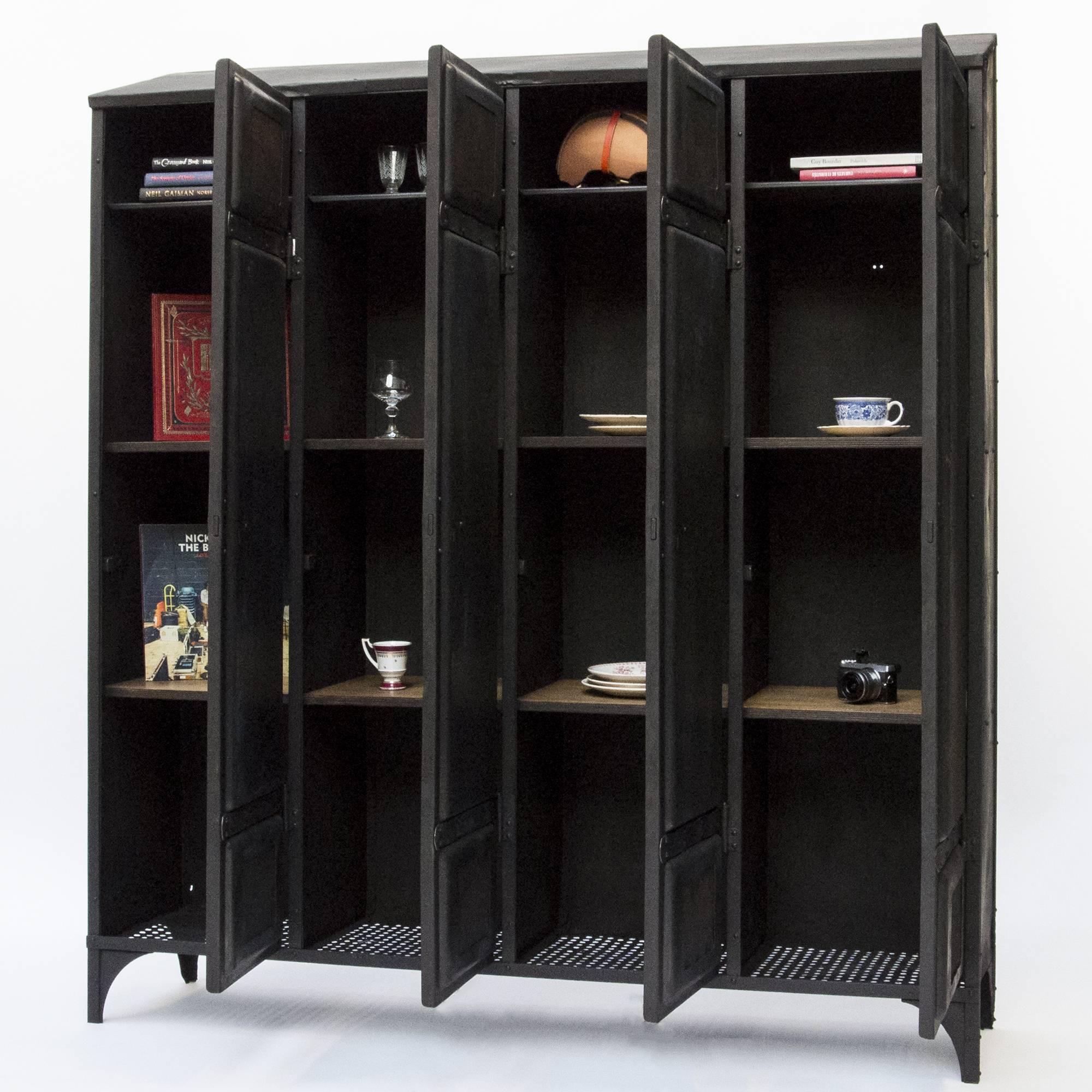 Locker Four Doors, Patinated Iron, circa 1900 at 1stDibs