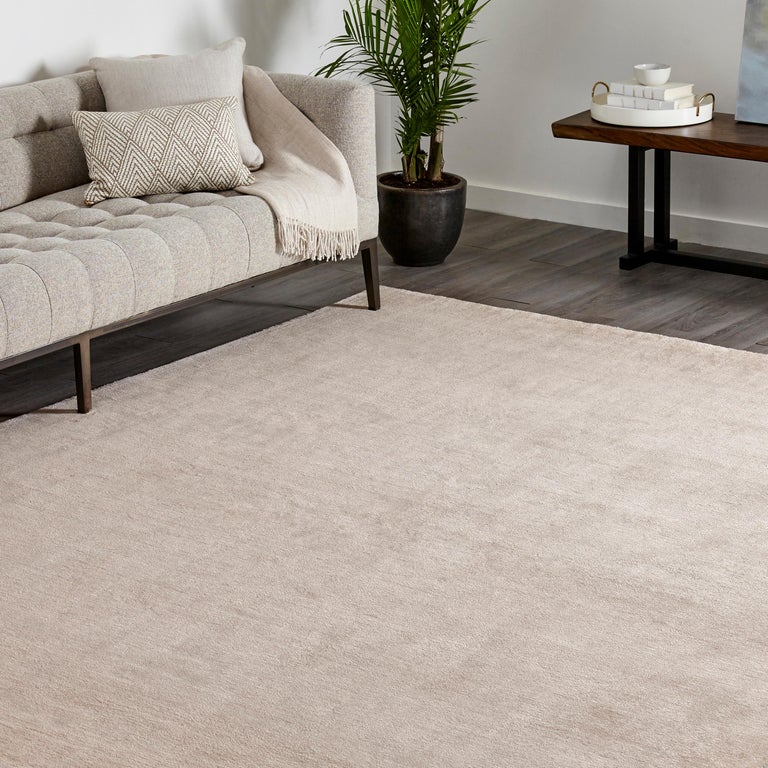 Lodhi, Contemporary Solid Loom Knotted Area Rug, Sepia For Sale at 1stDibs