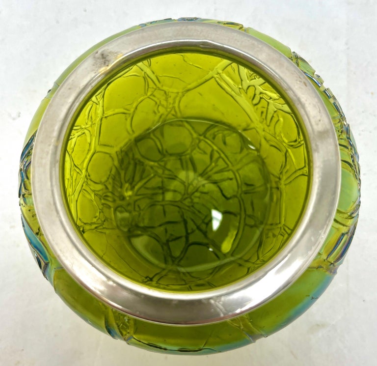 Loetz Art Nouveau Cream Jug and Sugar Bowl with Details of Irradiated ...