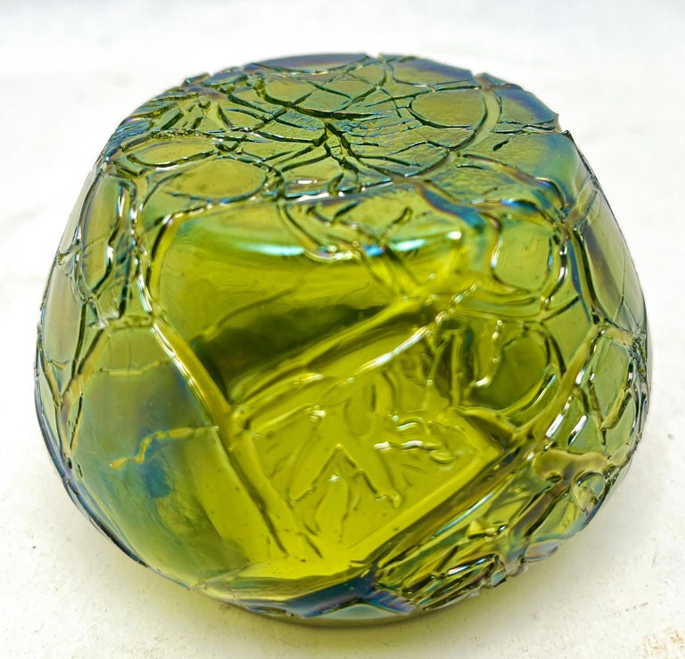 Loetz Art Nouveau Cream Jug and Sugar Bowl with Details of Irradiated ...