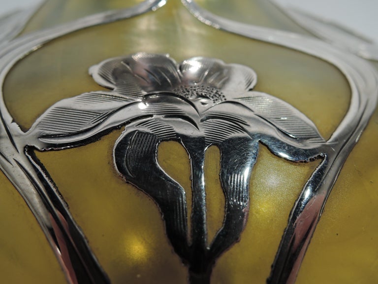 Loetz Art Nouveau Glass and Silver Overlay Vase in Phänomen Pattern For ...