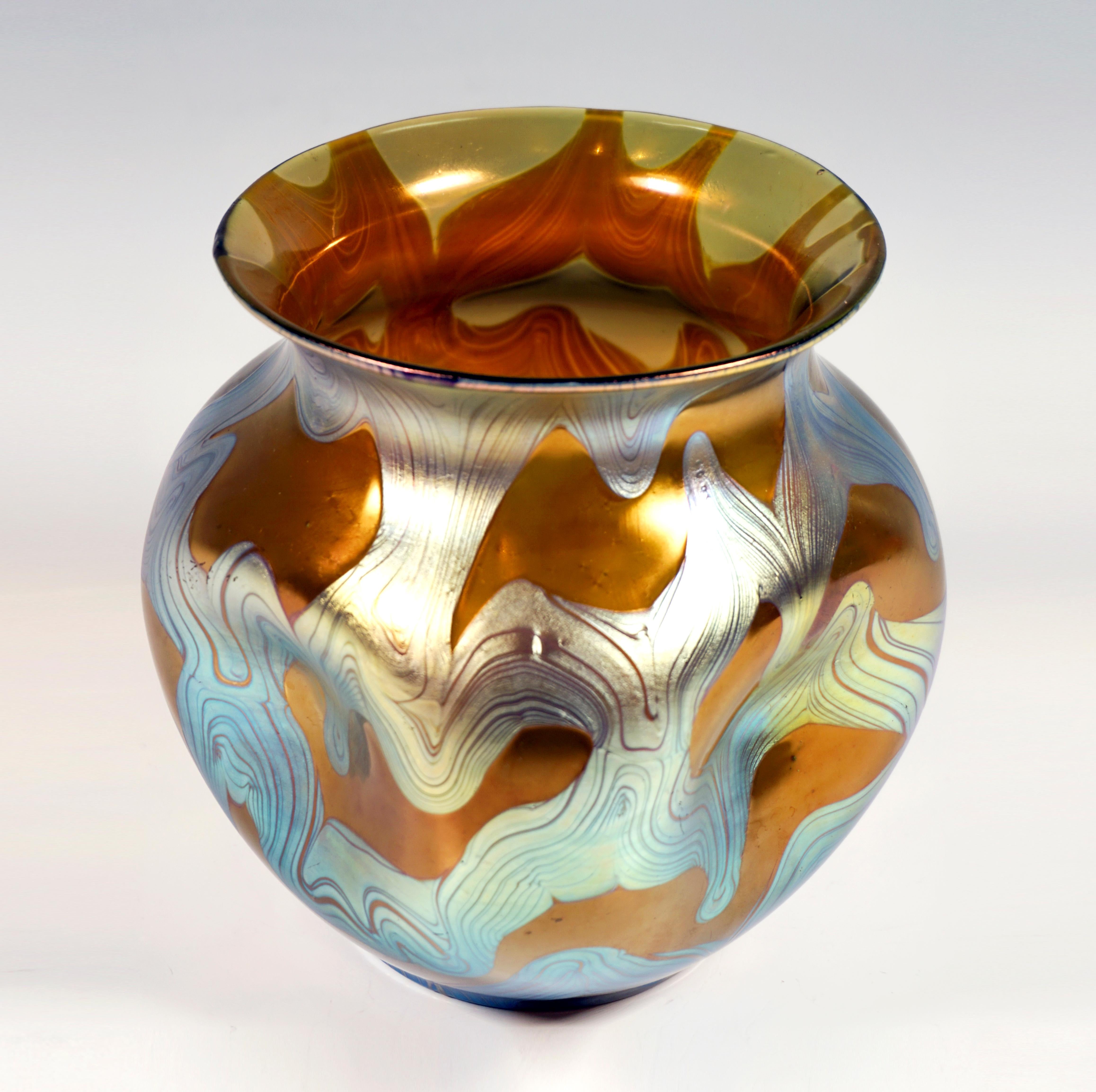 Loetz Art Nouveau Glass Vase Bronze Phenomenon Genre 29, Vienna, circa ...