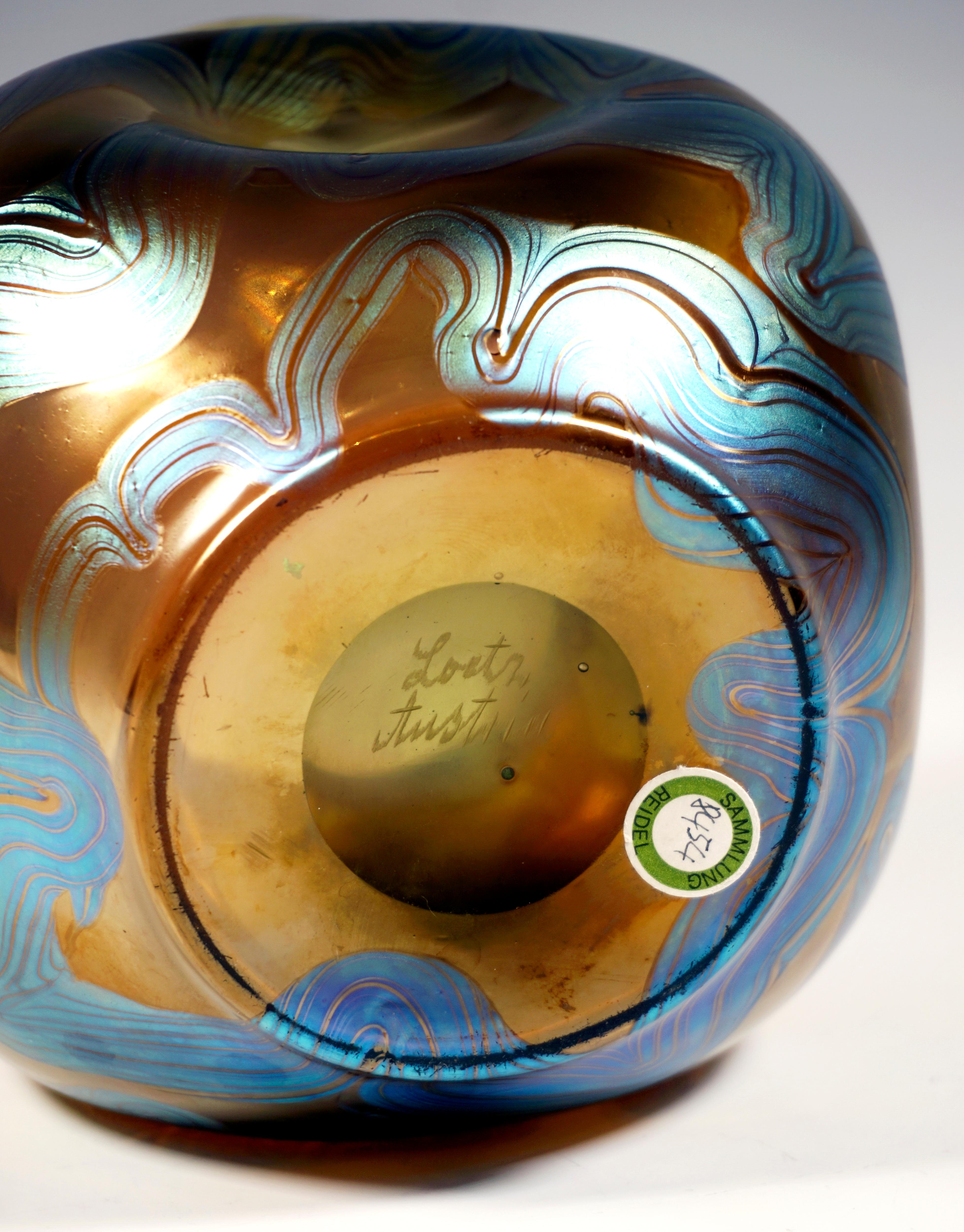 Loetz Art Nouveau Glass Vase Bronze Phenomenon Genre 29, Vienna, circa ...