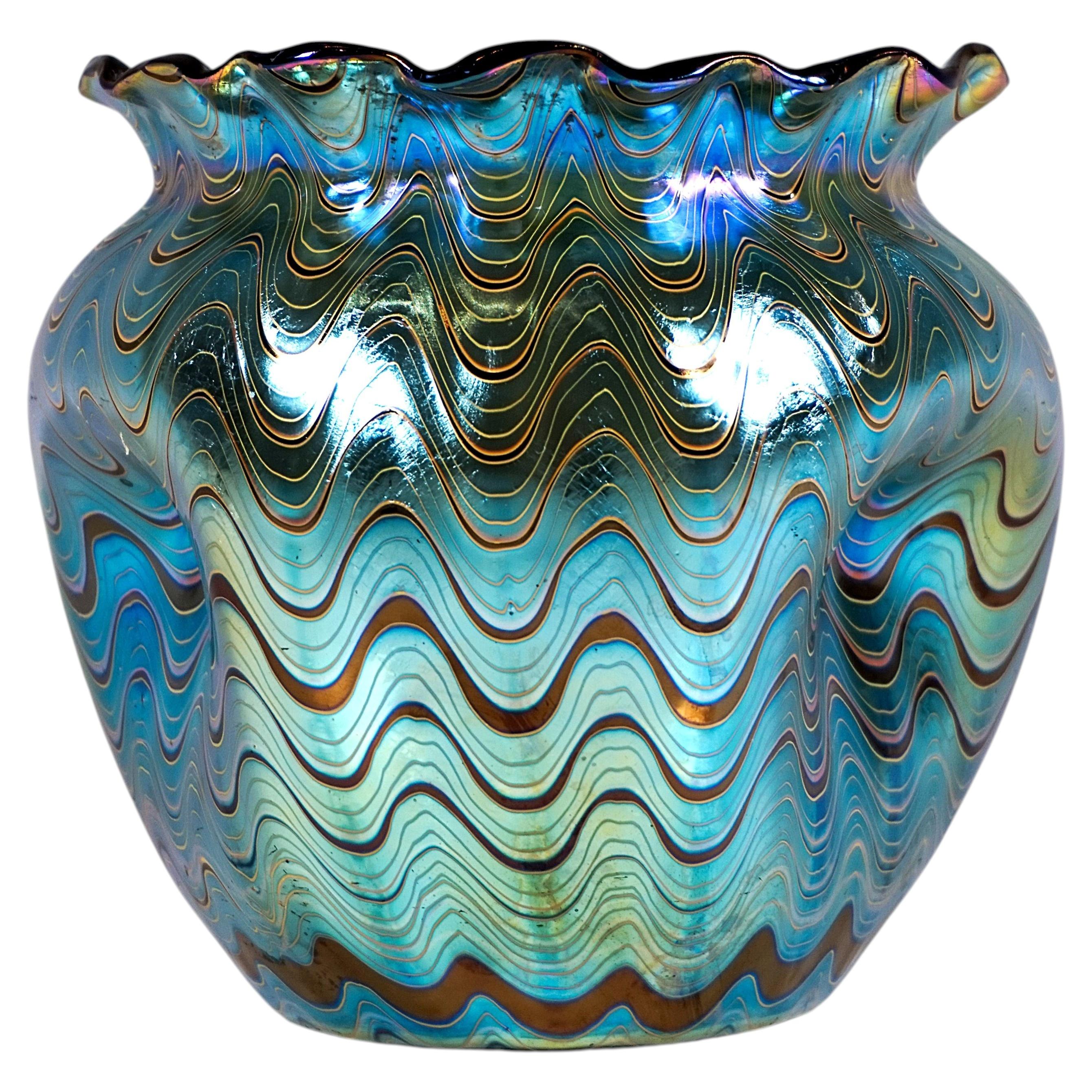 Johann Lötz Witwe Art Nouveau Vase Metallic Red Papillon 4 Handles ...