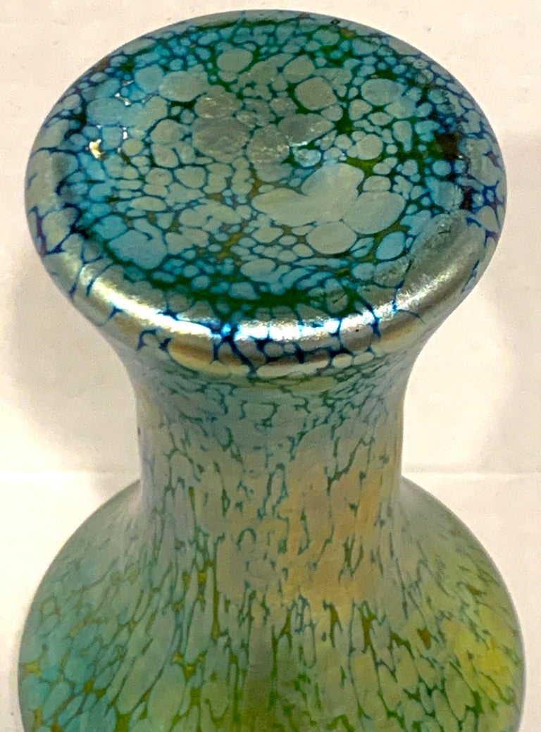 Loetz Blue-Green Oil Spot Vase For Sale at 1stDibs