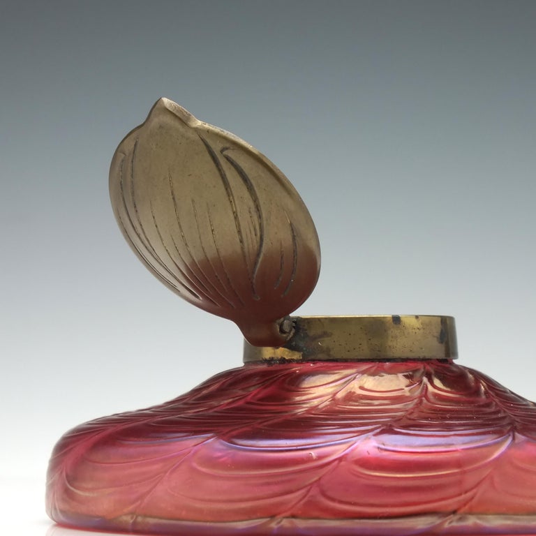 Loetz Iridescent Glass Inkwell, circa 1910 at 1stDibs
