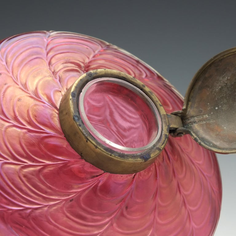Loetz Iridescent Glass Inkwell, circa 1910 at 1stDibs