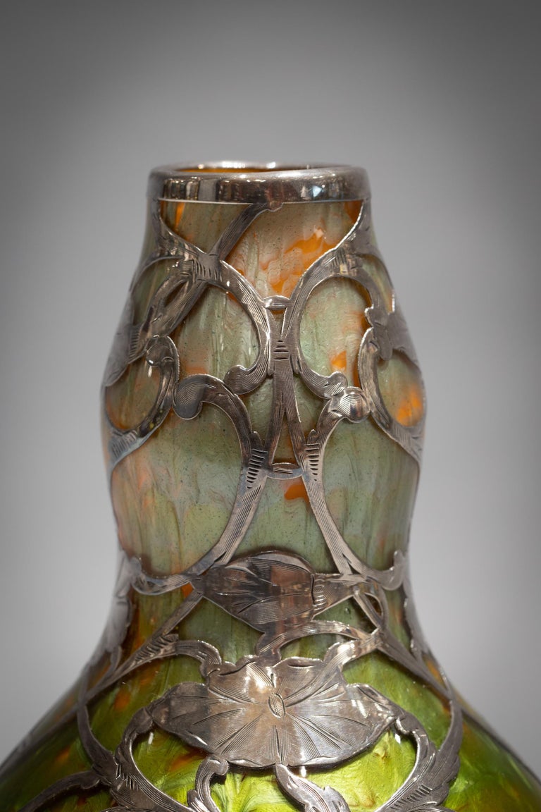 Loetz Silver Overlay "Titania" Glass Vase, circa 1900 For Sale at 1stDibs