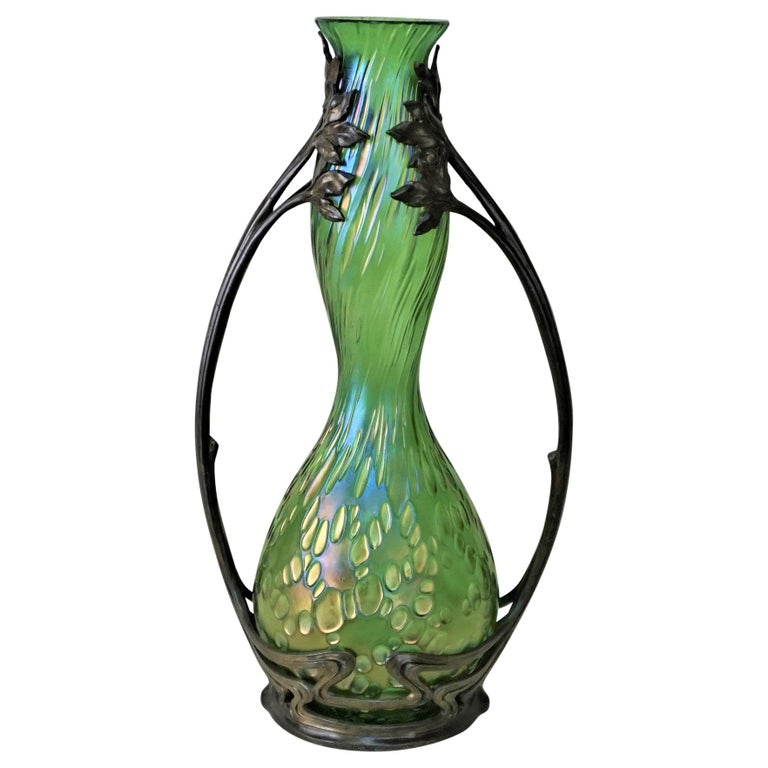 Loetz Style Art Nouveau Glass Vase at 1stDibs | loetz glass