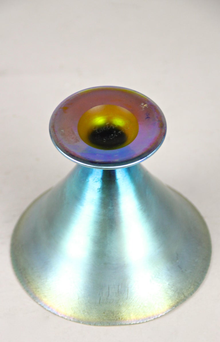 Loetz Witwe Glass Goblin "Cobalt Silberiris" Iriscident, Bohemia, circa ...