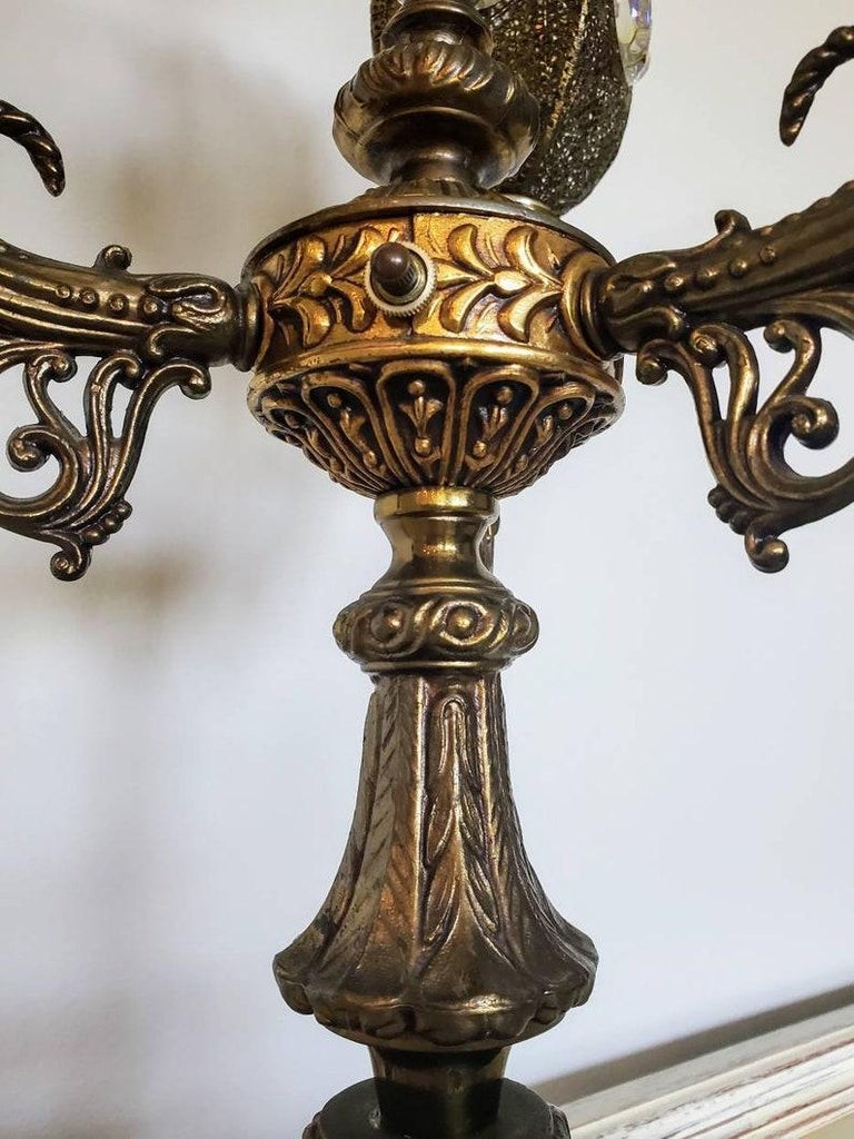 Loevsky and Loevsky Iridescent Filigree Table Lamp Candelabra For Sale ...