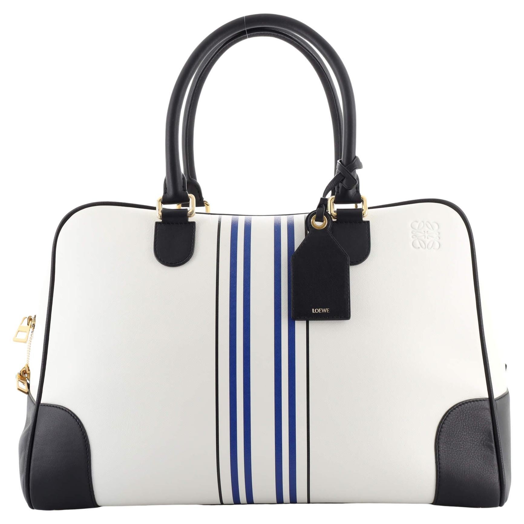Loewe Grey Signature Coated Canvas Satchel at 1stDibs