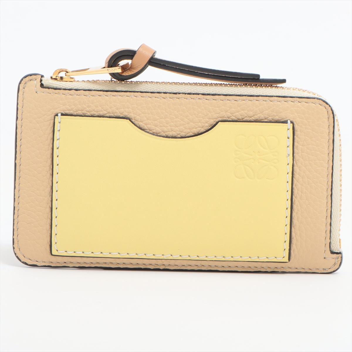 Loewe Anagram Calfskin Coin Card Case Beige For Sale at 1stDibs