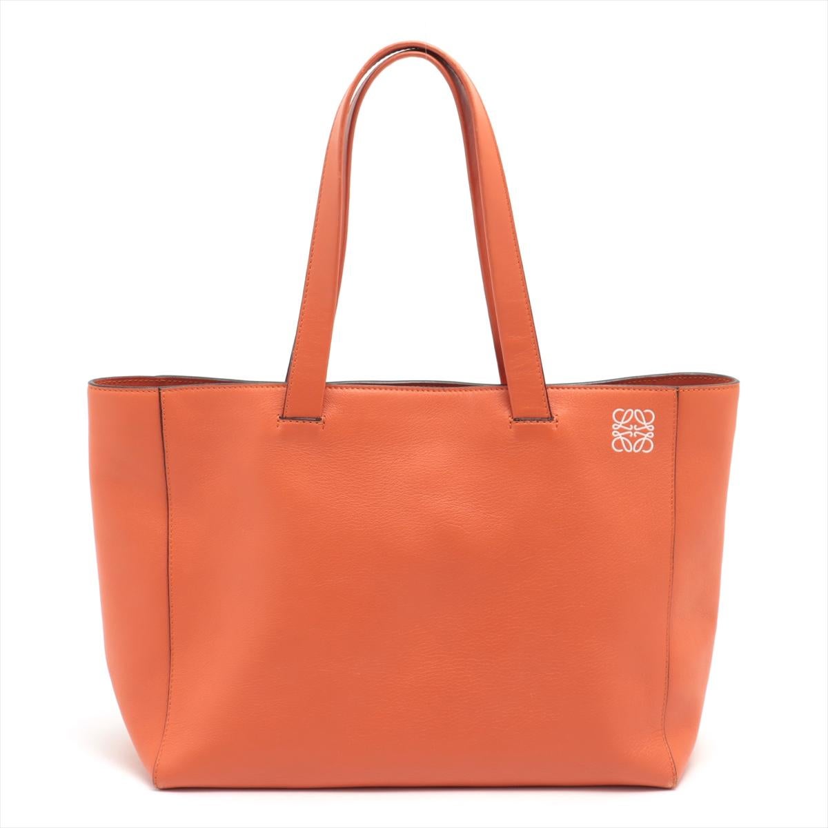 Loewe Anagram East West Leather Tote Bag Orange For Sale at 1stDibs