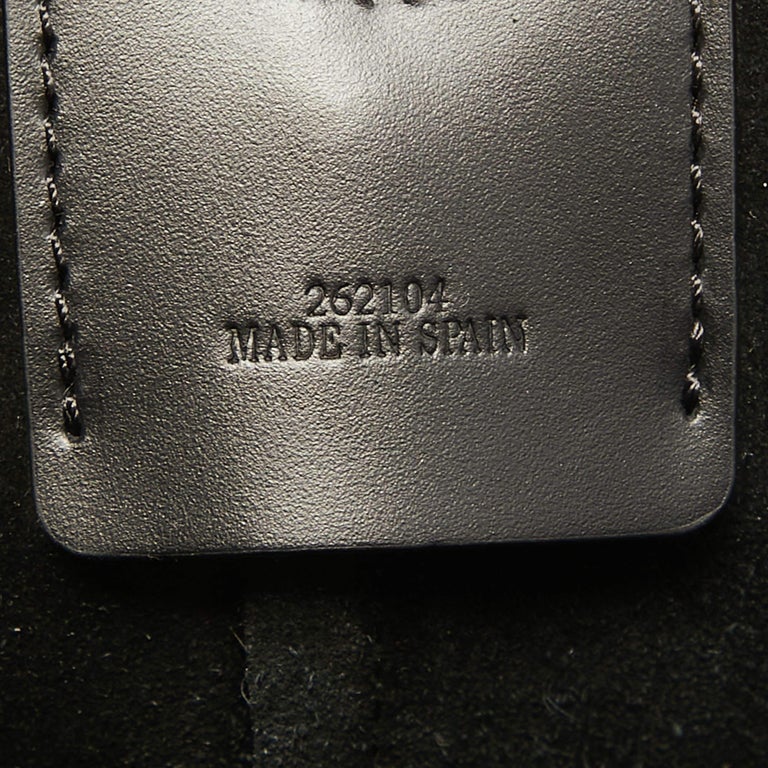 Loewe Black/Grey Monogram Canvas and Leather Balloon Anagram Bucket Bag ...