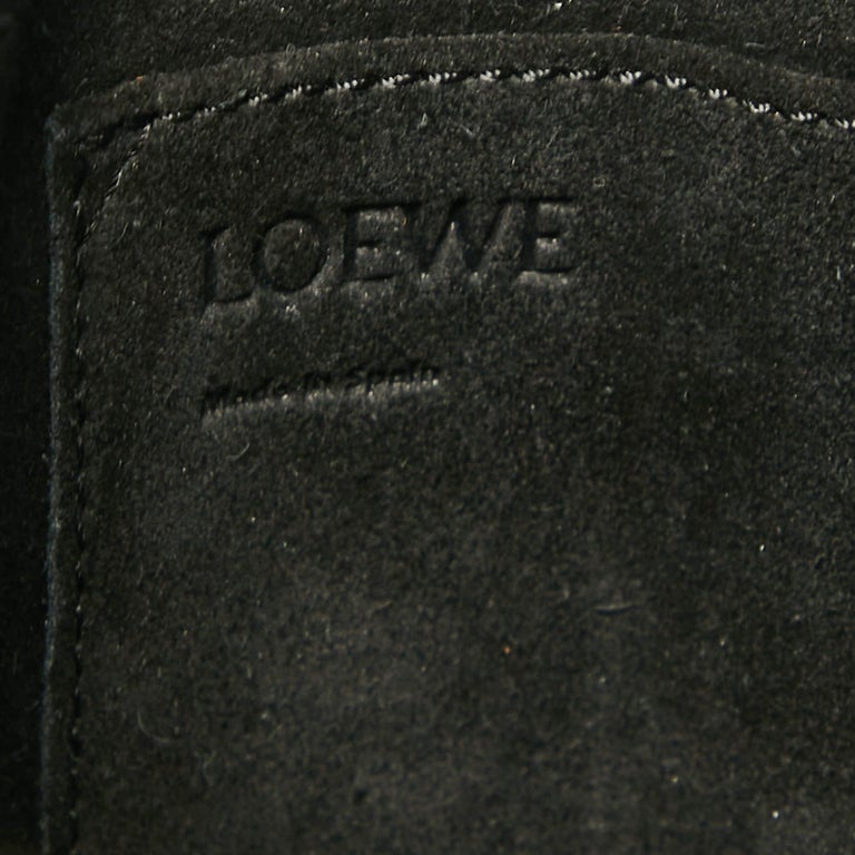 Loewe Black/Grey Monogram Canvas and Leather Balloon Anagram Bucket Bag ...