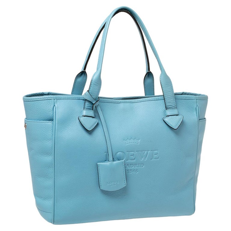 Loewe Blue Leather Heritage Tote at 1stDibs