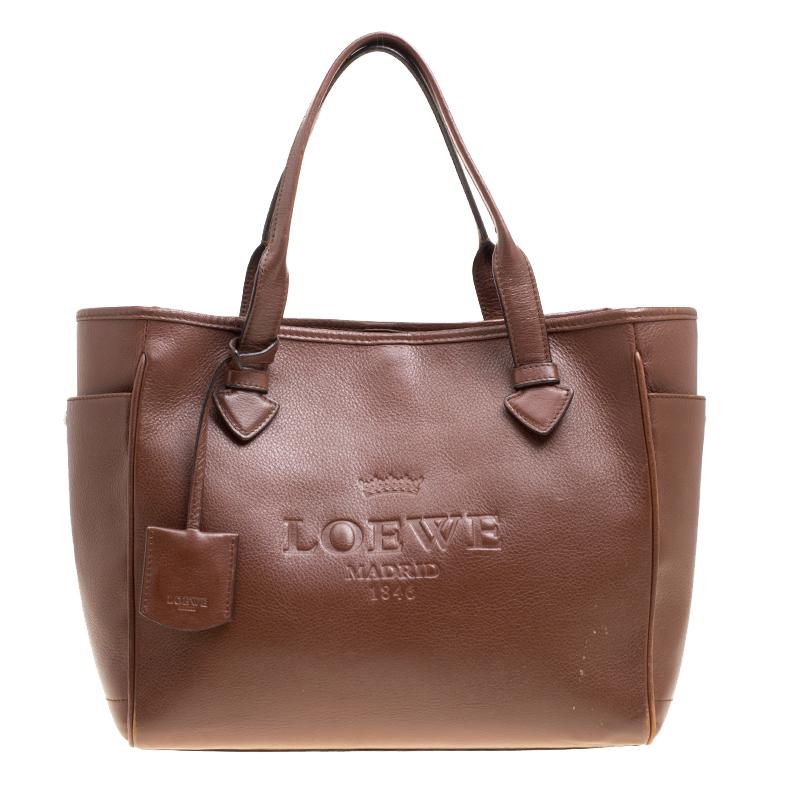 Loewe Brown Leather Heritage Tote For Sale at 1stDibs | loewe heritage tote