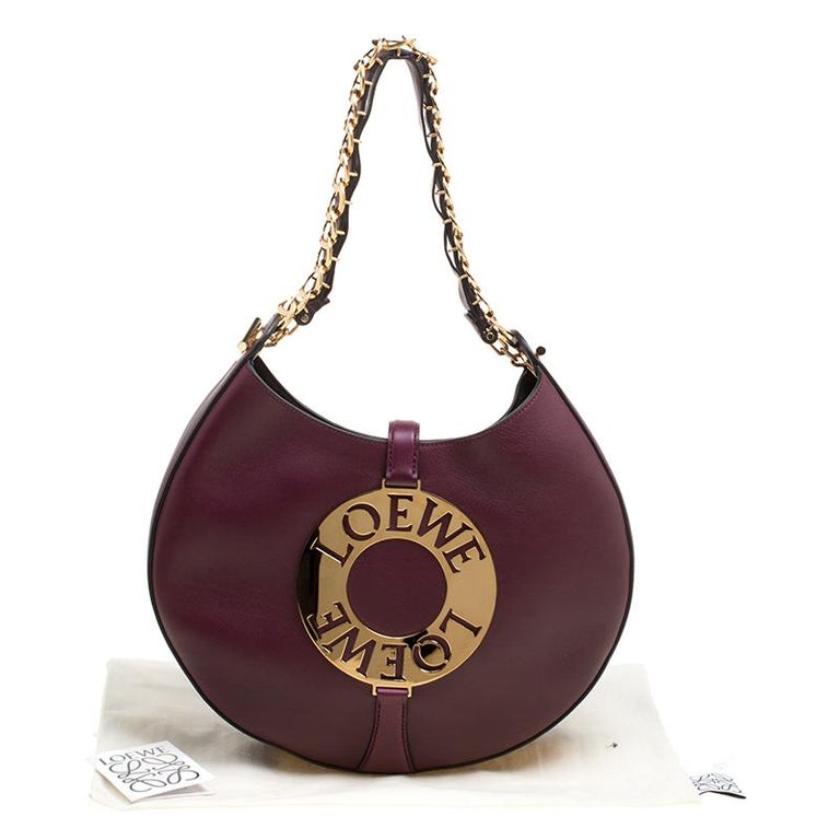 Loewe Burgundy Leather Medium Joyce Shoulder Bag For Sale at 1stDibs