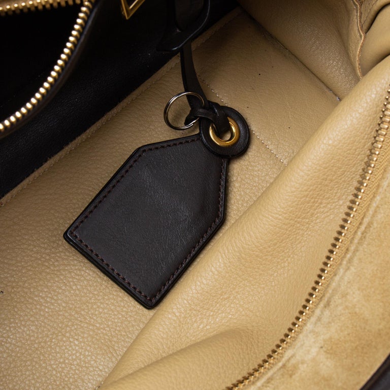 Loewe Cream/Dark Brown Suede and Leather Amazona 28 Bag at 1stDibs