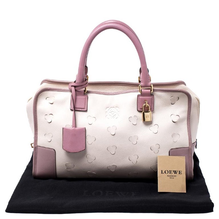 Loewe Cream/Pink Leather Limited Edition Amazona Satchel For Sale at ...