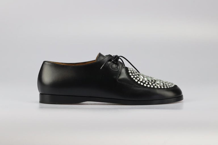 Loewe Crystal Embellished Leather Brogues Eu 40 Uk 7 Us 10 For Sale at ...