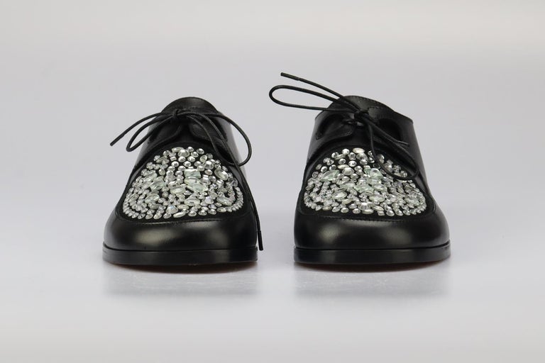 Loewe Crystal Embellished Leather Brogues Eu 40 Uk 7 Us 10 For Sale at ...