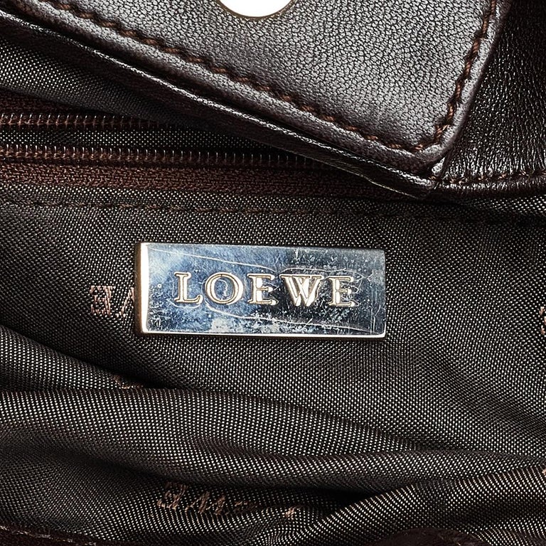 Loewe Dark Brown Leather Flamenco Knot Hobo at 1stDibs