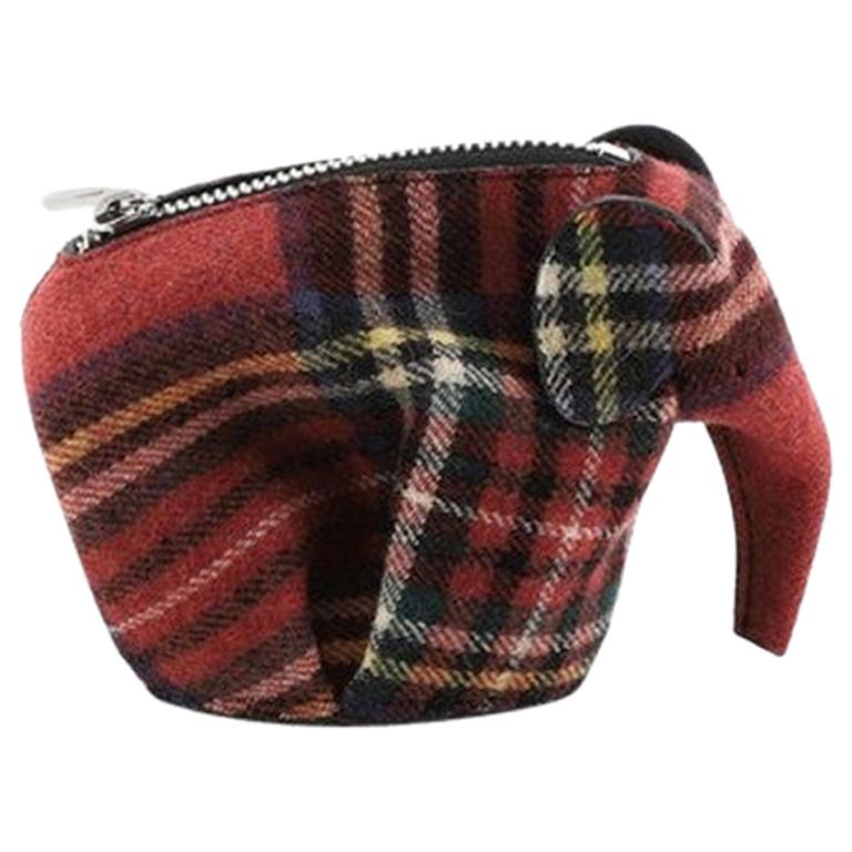 Loewe Elephant Coin Purse Tartan Wool at 1stDibs | loewe coin purse ...