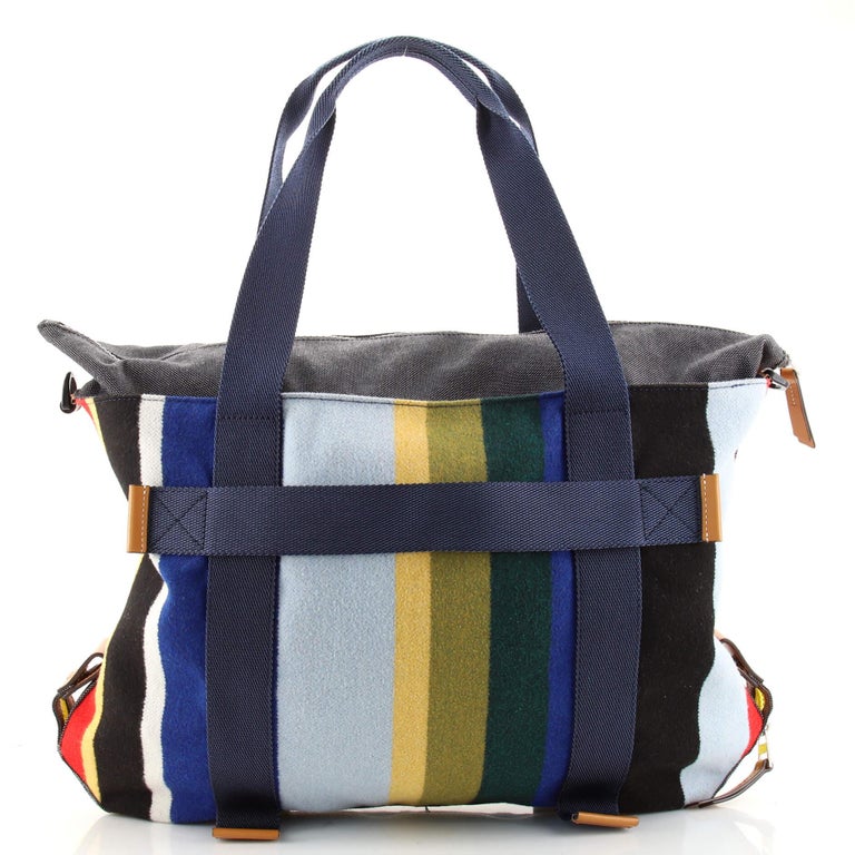 Loewe Eye/LOEWE/Nature Expandable Zippered Tote Fleece with Leather ...