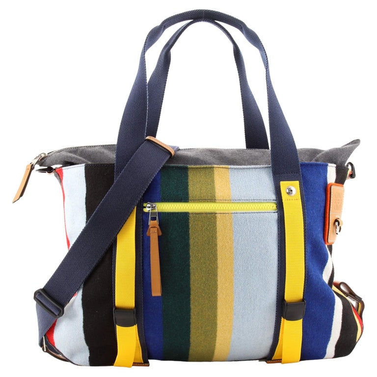 Loewe Eye/LOEWE/Nature Expandable Zippered Tote Fleece with Leather ...