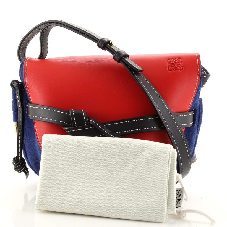 Loewe Gate Shoulder Bag Leather and Felt Small For Sale at 1stDibs