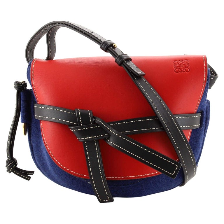 Loewe Gate Shoulder Bag Leather and Felt Small For Sale at 1stDibs