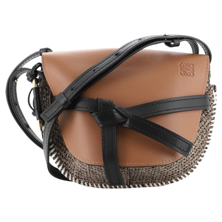 Loewe Gate Shoulder Bag Leather with Tweed Small at 1stDibs