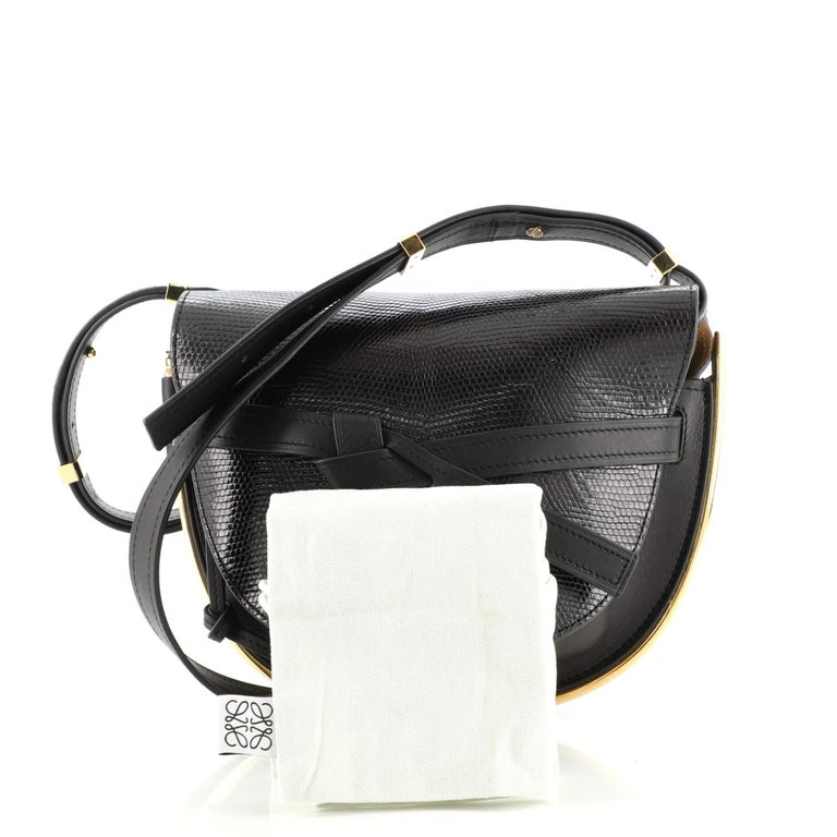 Loewe Gate Shoulder Bag Lizard and Leather Small For Sale at 1stDibs