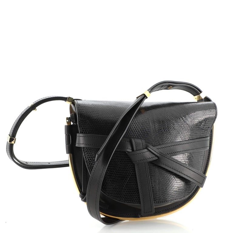 Loewe Gate Shoulder Bag Lizard and Leather Small For Sale at 1stDibs